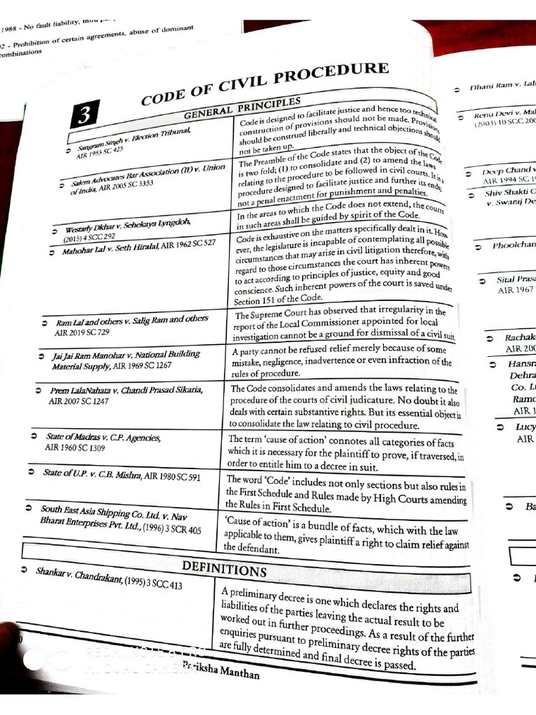 Pariksha Manthan Case Laws - Civil Procedure Code | PDF