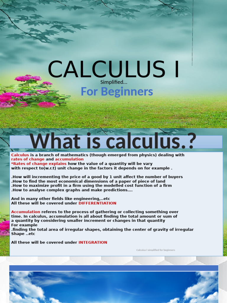 Calculus I For Beginners | PDF