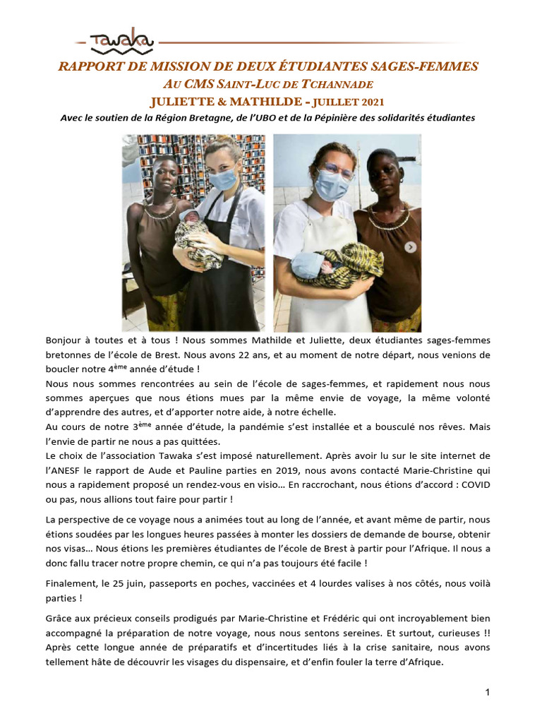 RAPPORT DE STAGE JULIETTE - MATHILDE V2 - Compressed | PDF