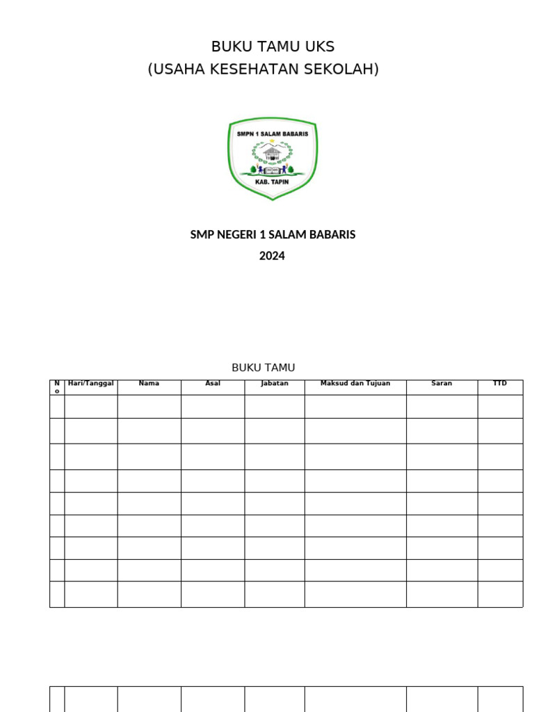 Buku Tamu Uks | PDF