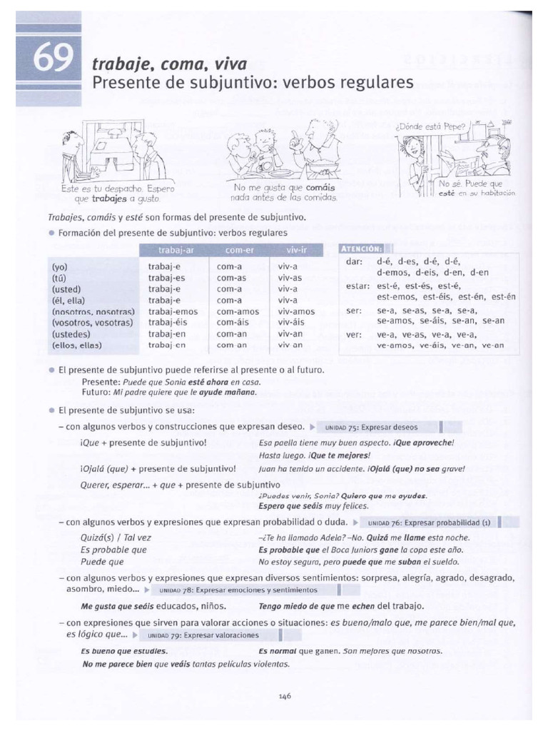 Actividades Presente de Subjuntivo | PDF
