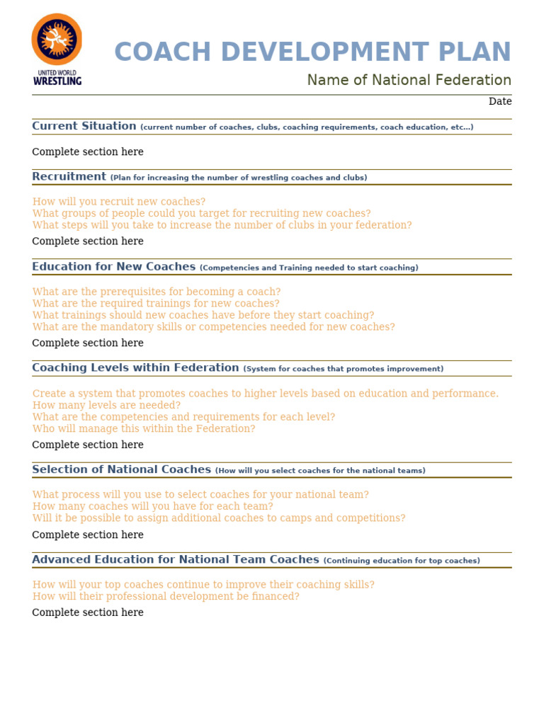 Coach Development Plan 2023 | PDF
