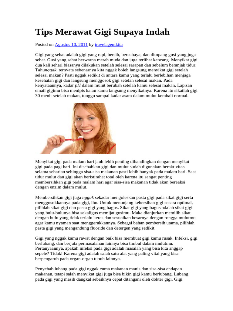Tips Merawat Gigi Supaya | PDF