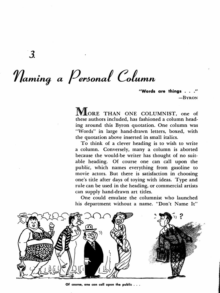 Naming a Personal Column | PDF