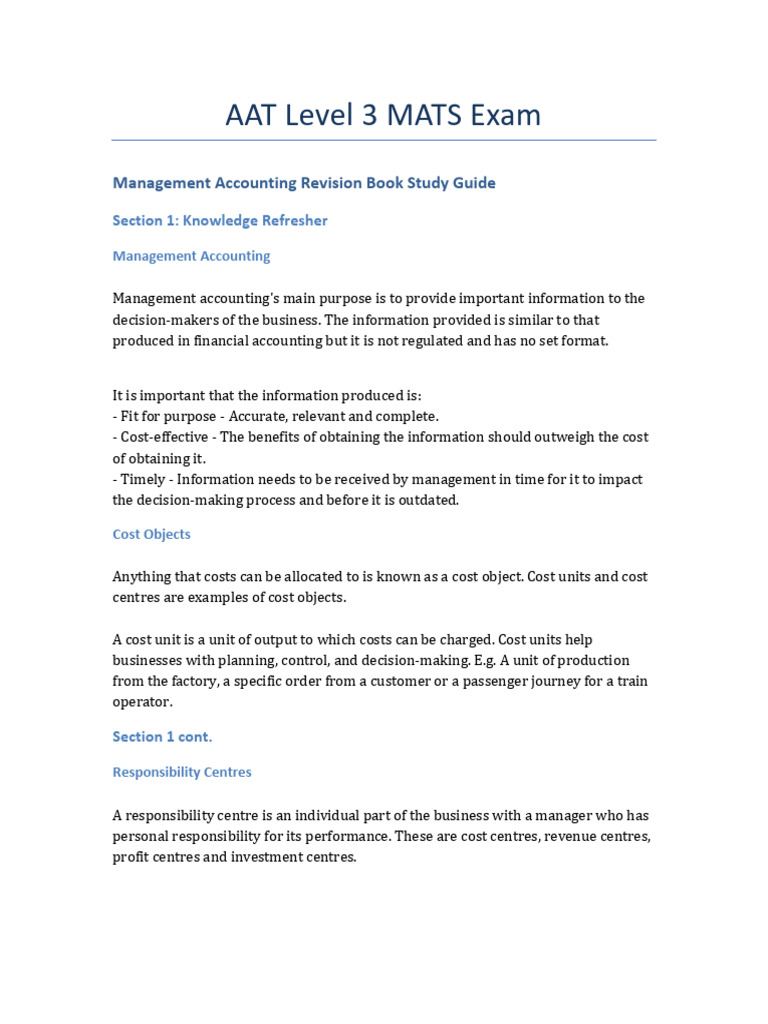 AAT Level 3 MATS Revision Guide | PDF