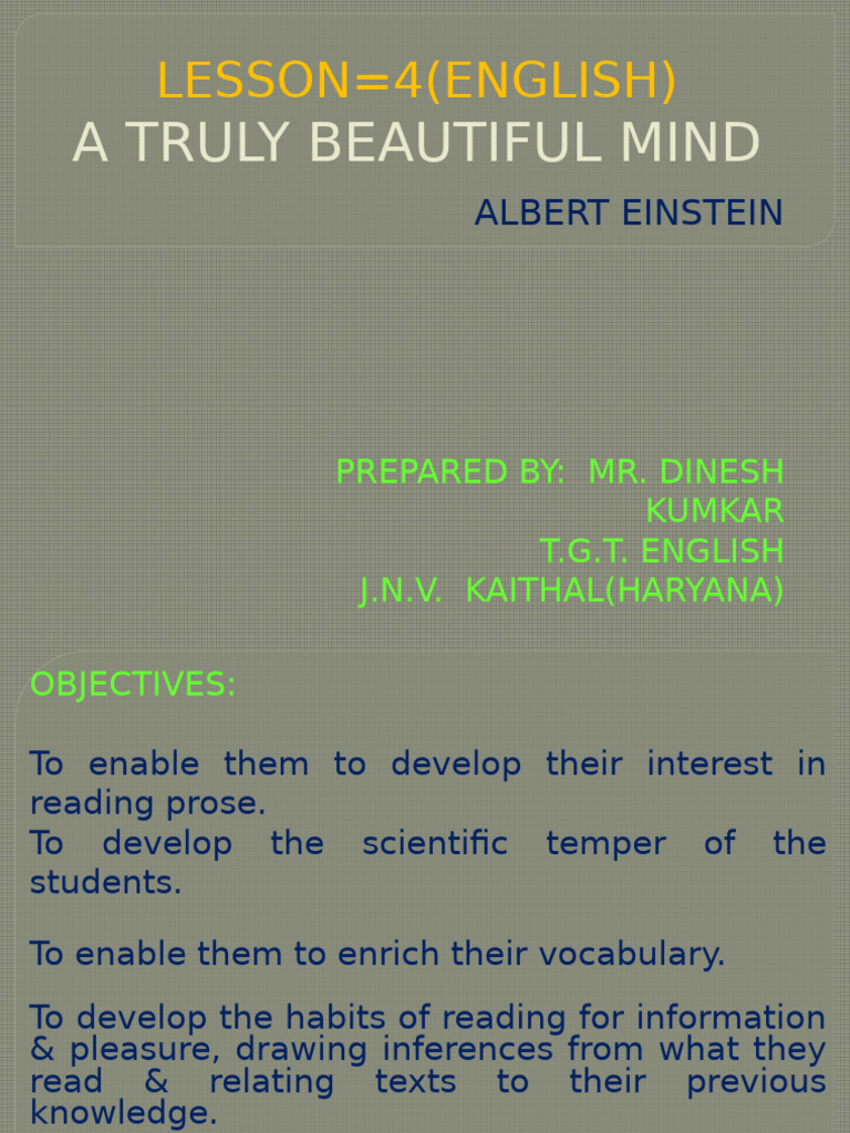 4.1. A Truley Beautiful Mind (Prose) 1 | PDF