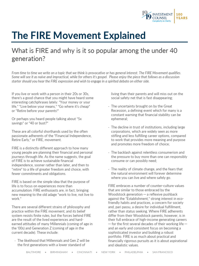 The FIRE Movement Explained 3 | PDF