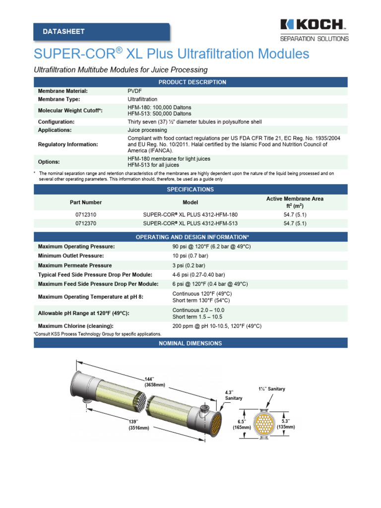 Super COR XL Plus 4 3 Inch Multitube UF Modules | PDF