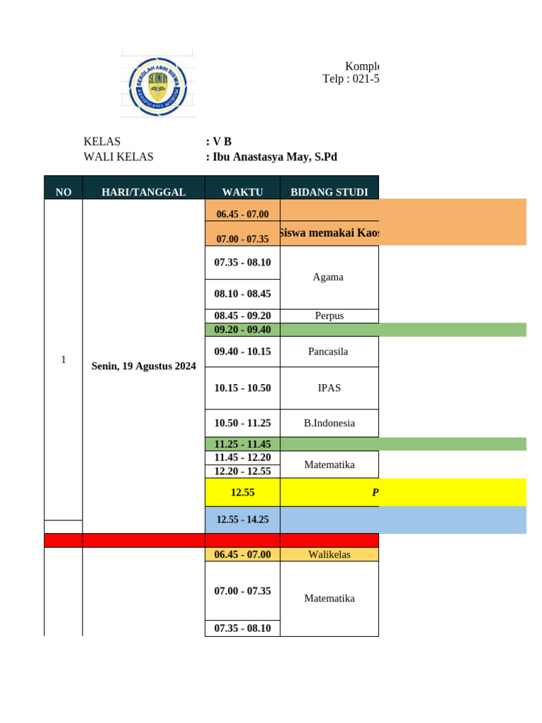 5B Rencana Mingguan | PDF