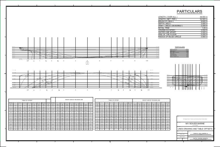 Tamayo - Lines Drawing and Table Offsets 1 | PDF