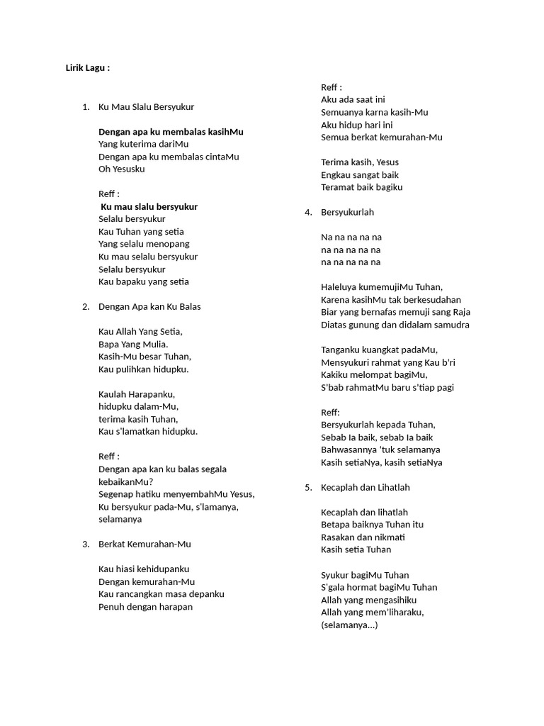 Lirik Lagu | PDF