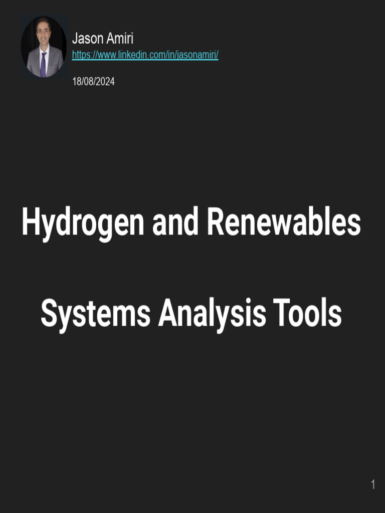 Hydrogen Systems Analysis Tools | PDF