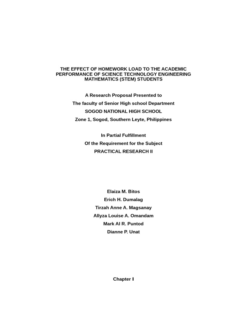The Effect of Homework Load To The Academic Performance of Stem ...