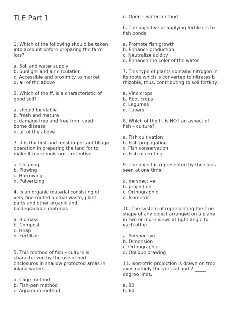 TLE REVIEWER Part 1-10 | PDF