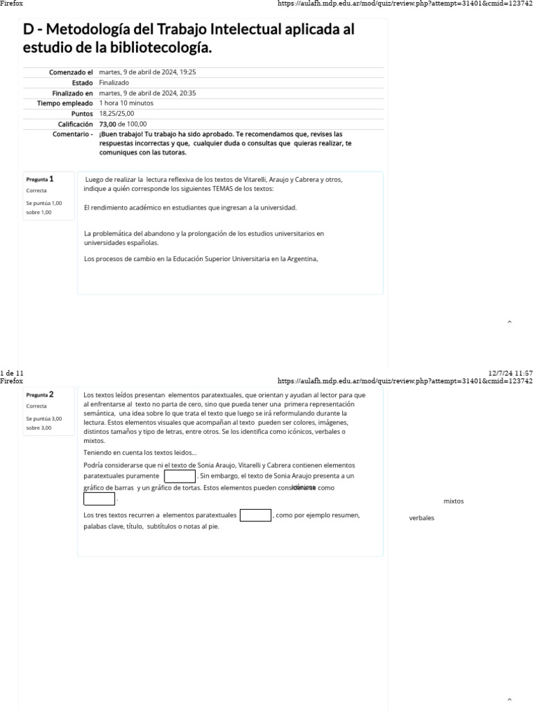 2024 - TP1 - SEGUNDA PARTE - ENTREGABLE - (Cuestionario) | PDF