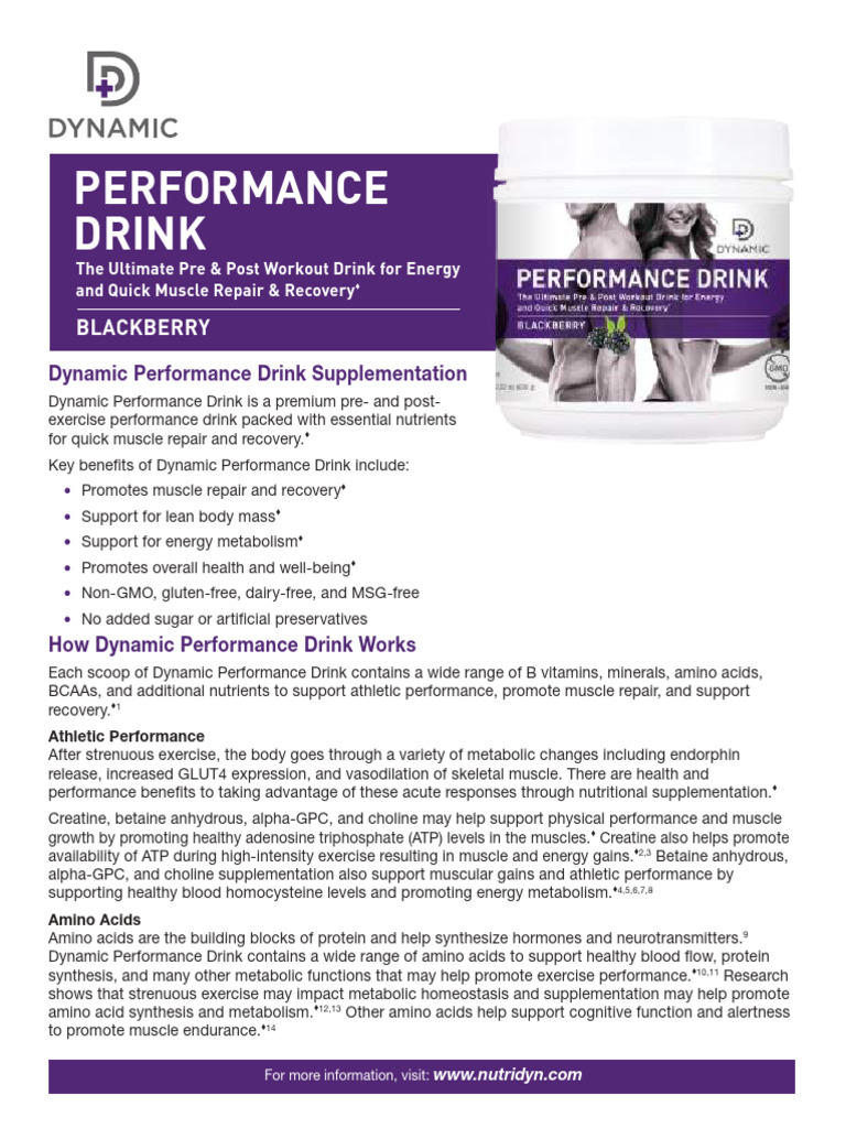 Dynamic PerformanceDrink SS ND335 - Compressed PDF | PDF