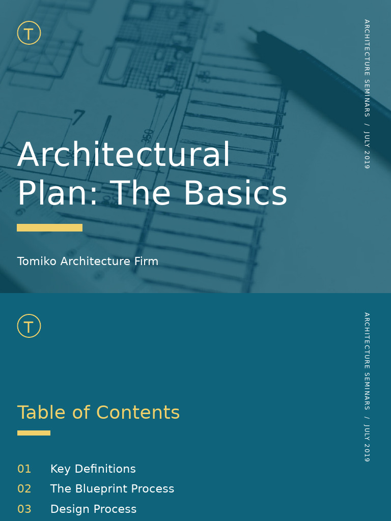 Blue Architecture Plan Blueprint Design Presentation | PDF
