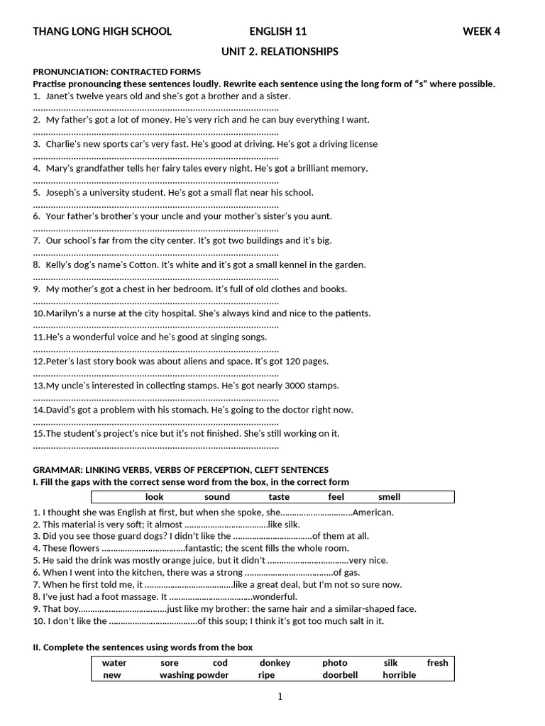 E.11 - FP Week 4,5,6 - Unit 2-For Sts | PDF