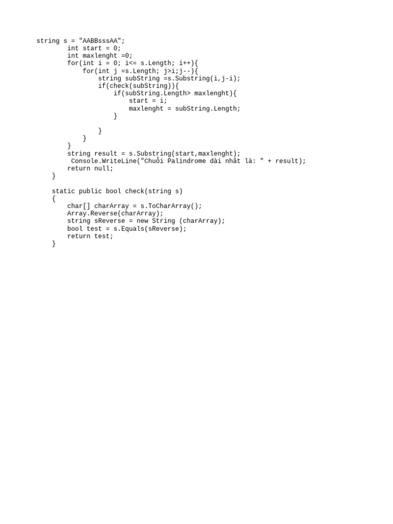 Palindrome Longest | PDF