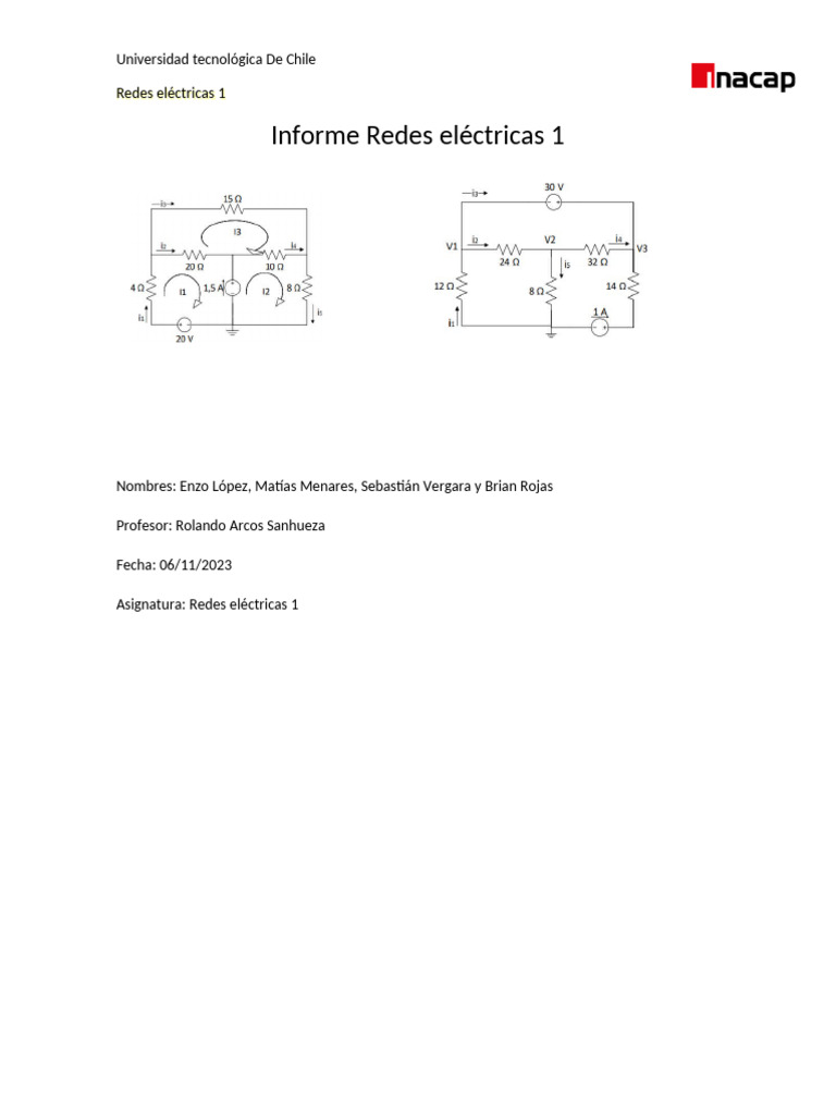 Informe Redes 1 Las Mallas y Nodo | PDF