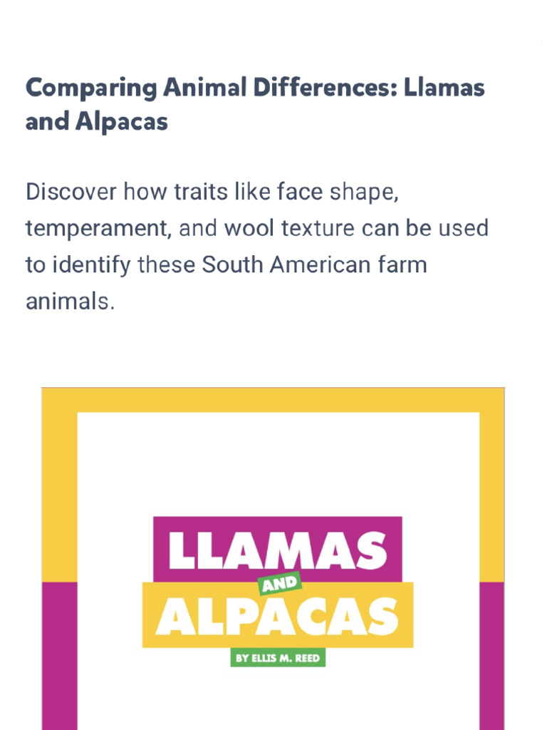 Comparing Animal Differences Llamas and Alpacas | PDF