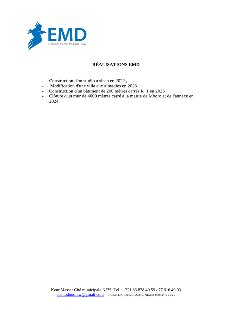 Réalisations Emd | PDF