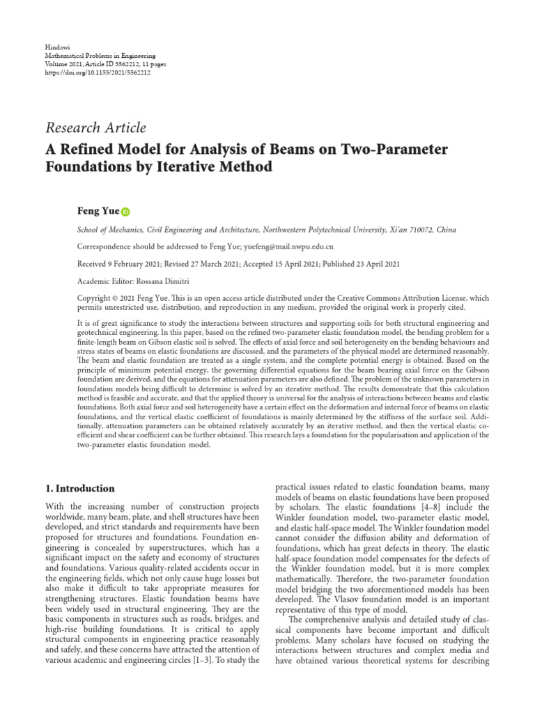 A Refined Model For Analysis of Beams On Two-Param | PDF