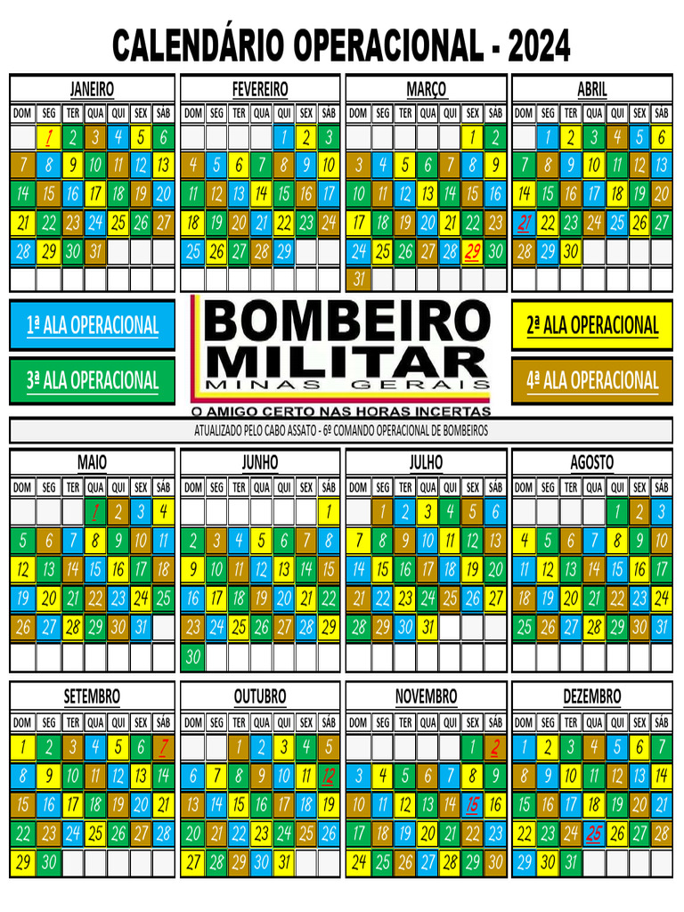 Calendário Operacional 2024 | PDF