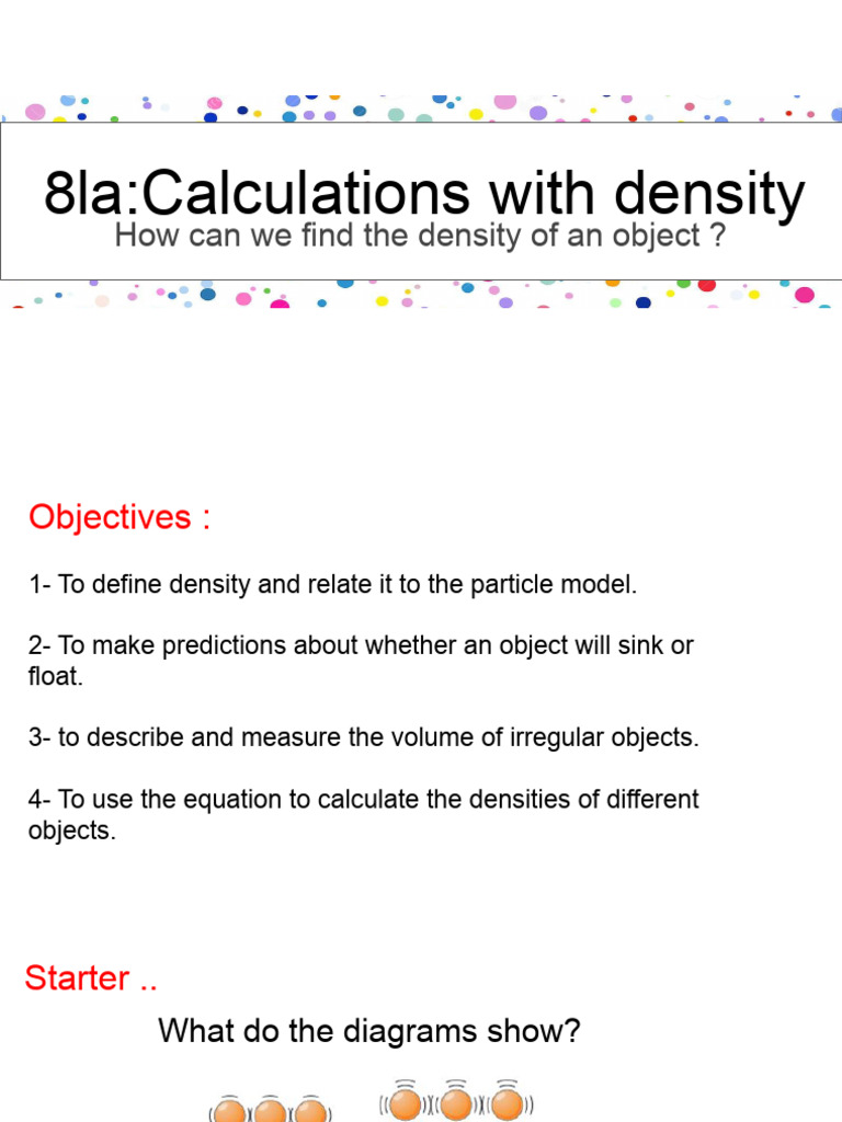 8lacalculations With Density - Part1 | PDF