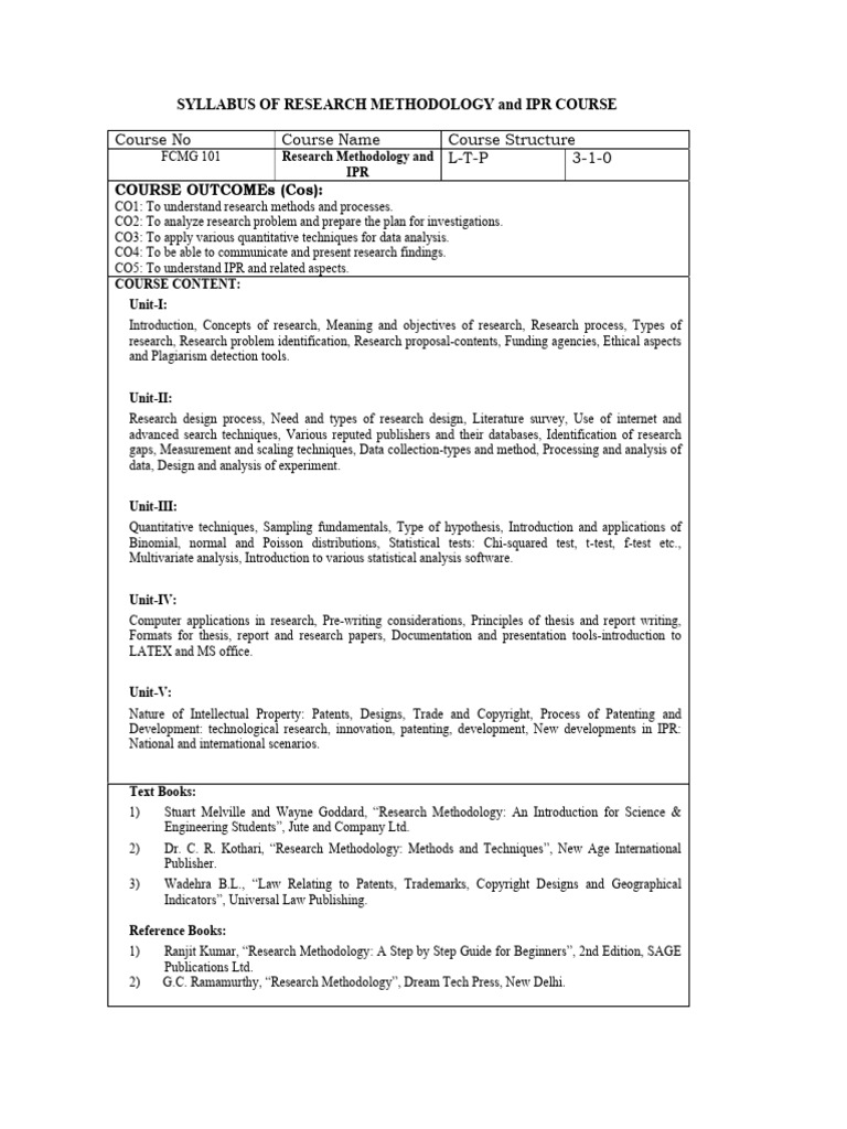 Rmipr Syllabus | PDF