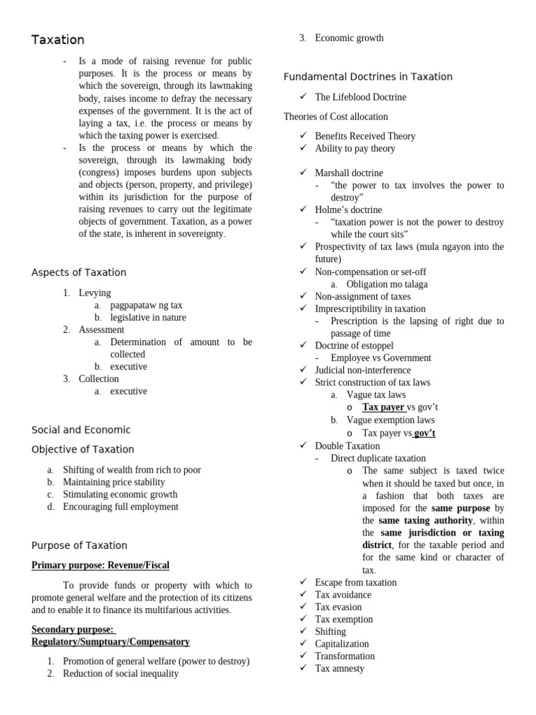 Taxation Reviewer | PDF