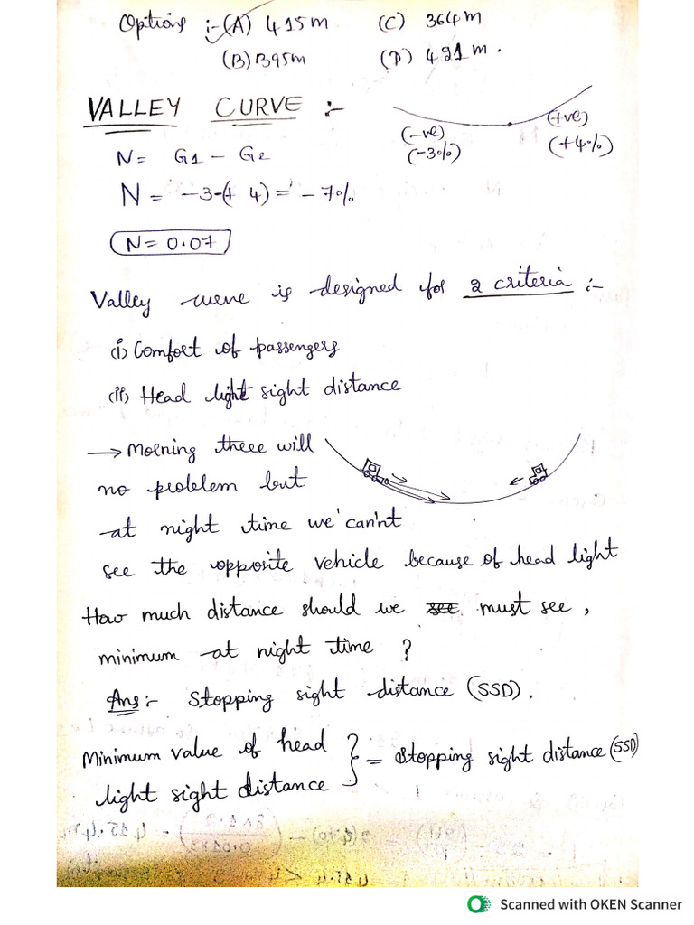 GATE CE TE Design of Valley Curve | PDF