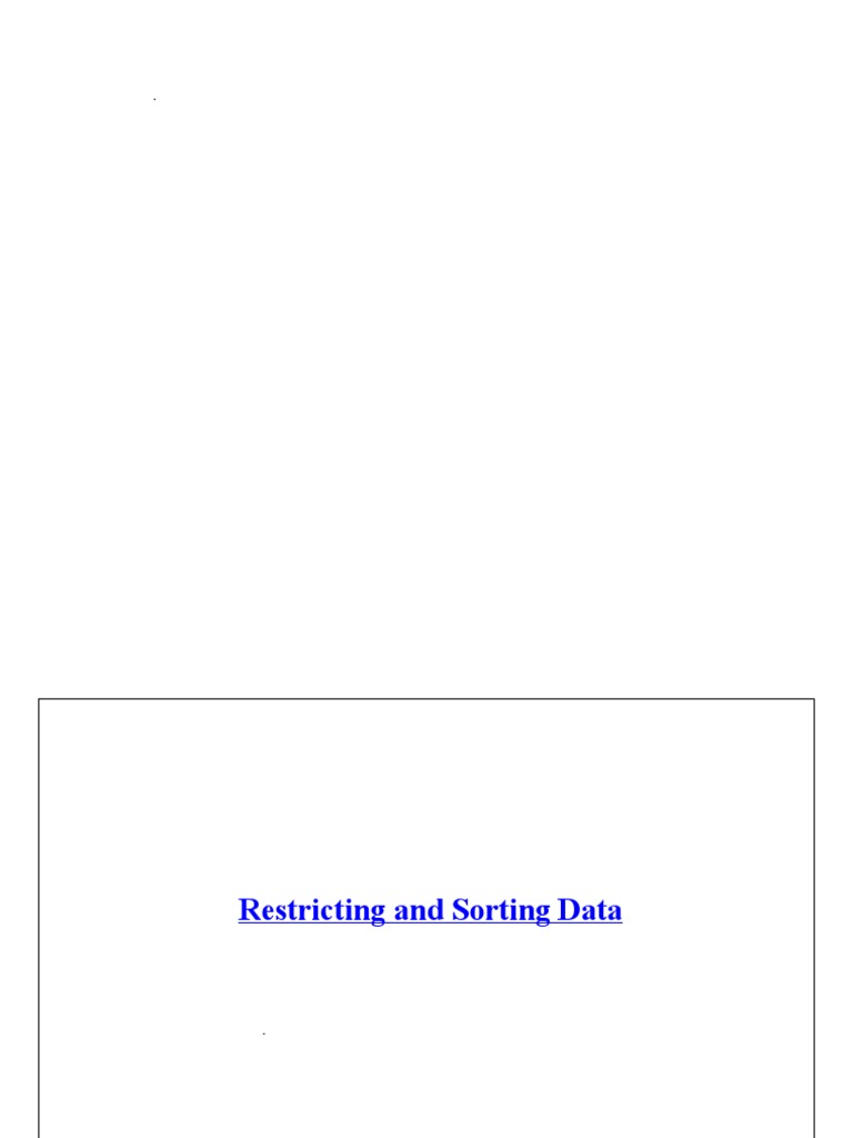 E Computer Notes - Restricting and Sorting Data | PDF | Information ... E Computer Notes - Restricting and Sorting Data | PDF | Information ...