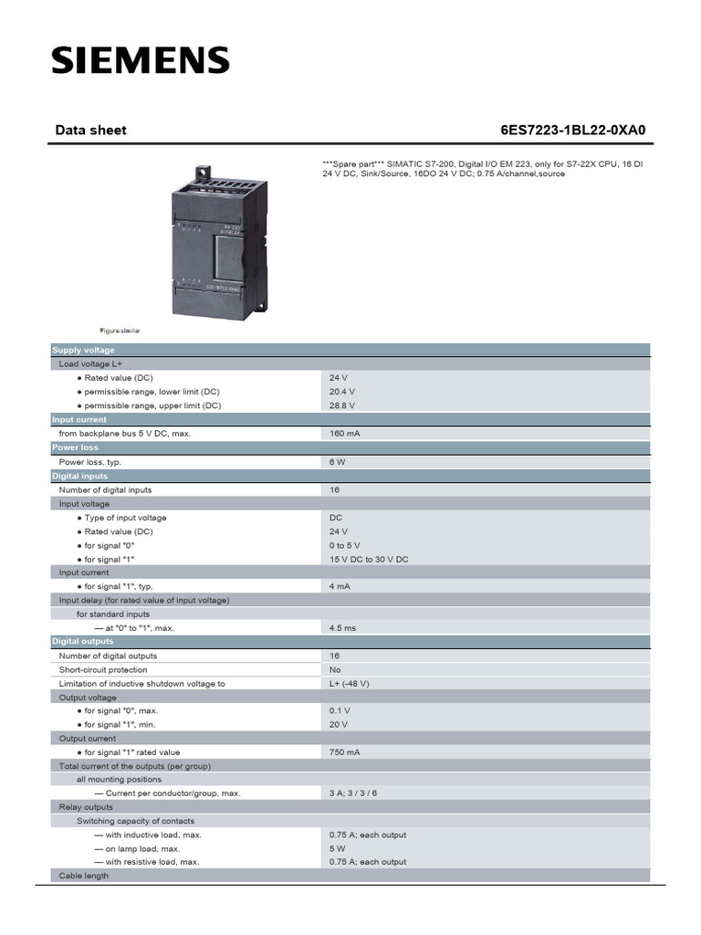 6ES72231BL220XA0 Datasheet en | PDF