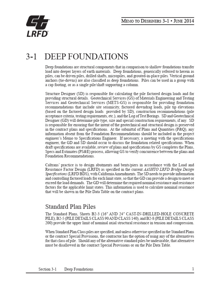 Caltrans Deep Foundations | PDF
