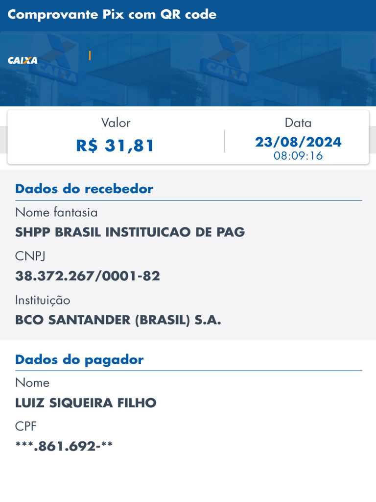 Valor Data: SHPP Brasil Instituicao de Pag 38.372.267/0001-82 Bco Santander (Brasil) S.A | PDF