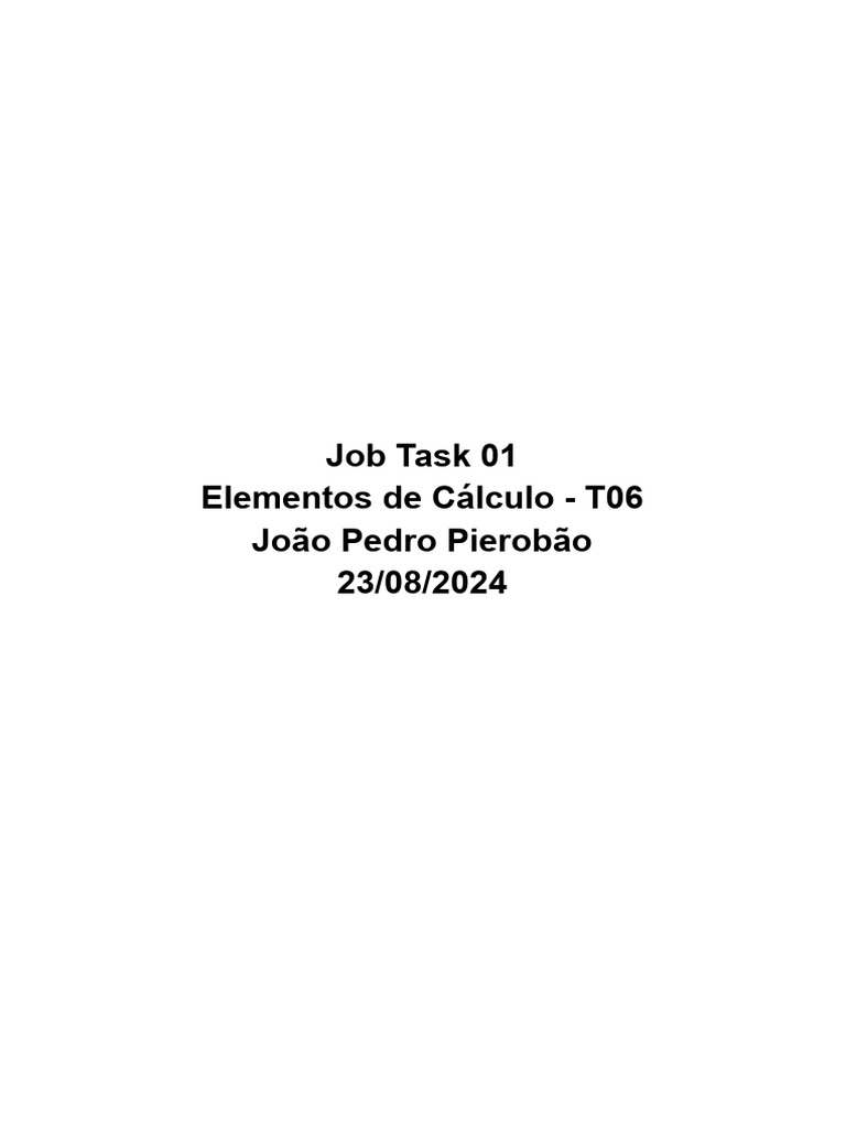 Job Task 01 - Elementos de Cálculo | PDF