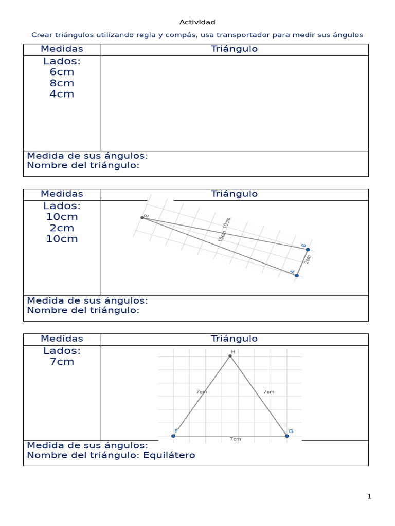 Actividades de Construcción de Triángulos | PDF