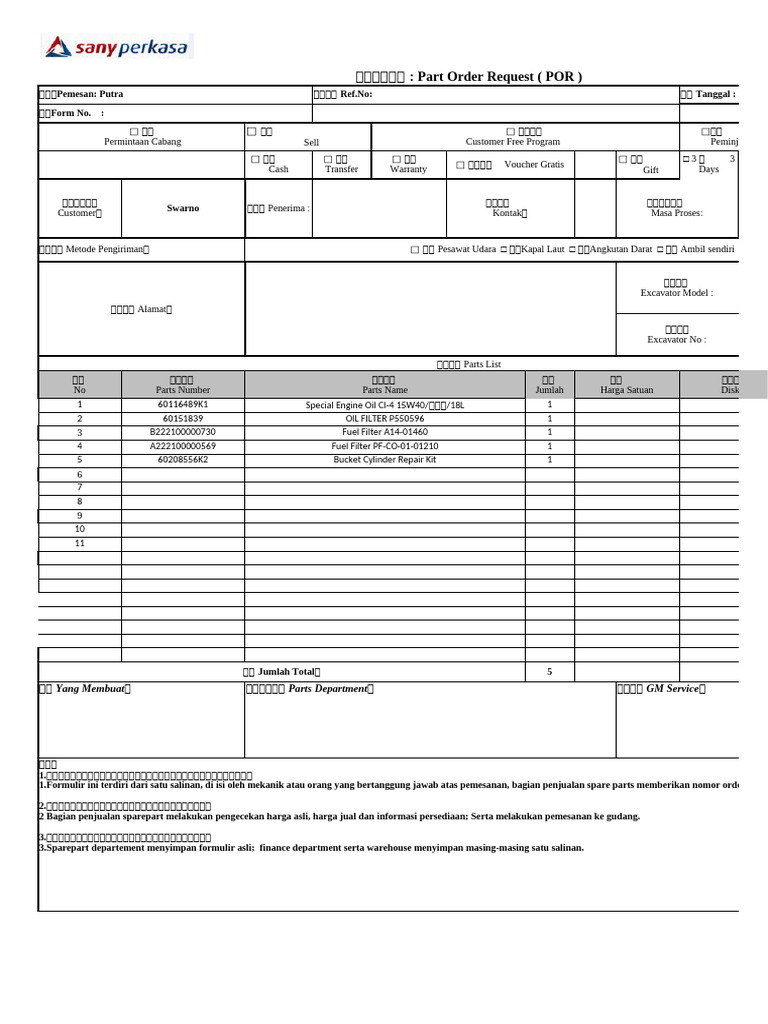 279.POR.I.PBN. Part Req Swarnoe | PDF