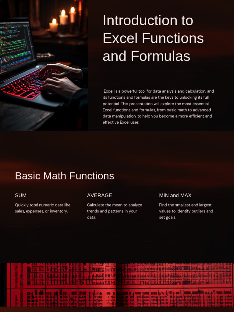 Introduction To Excel Functions and Formulas | PDF