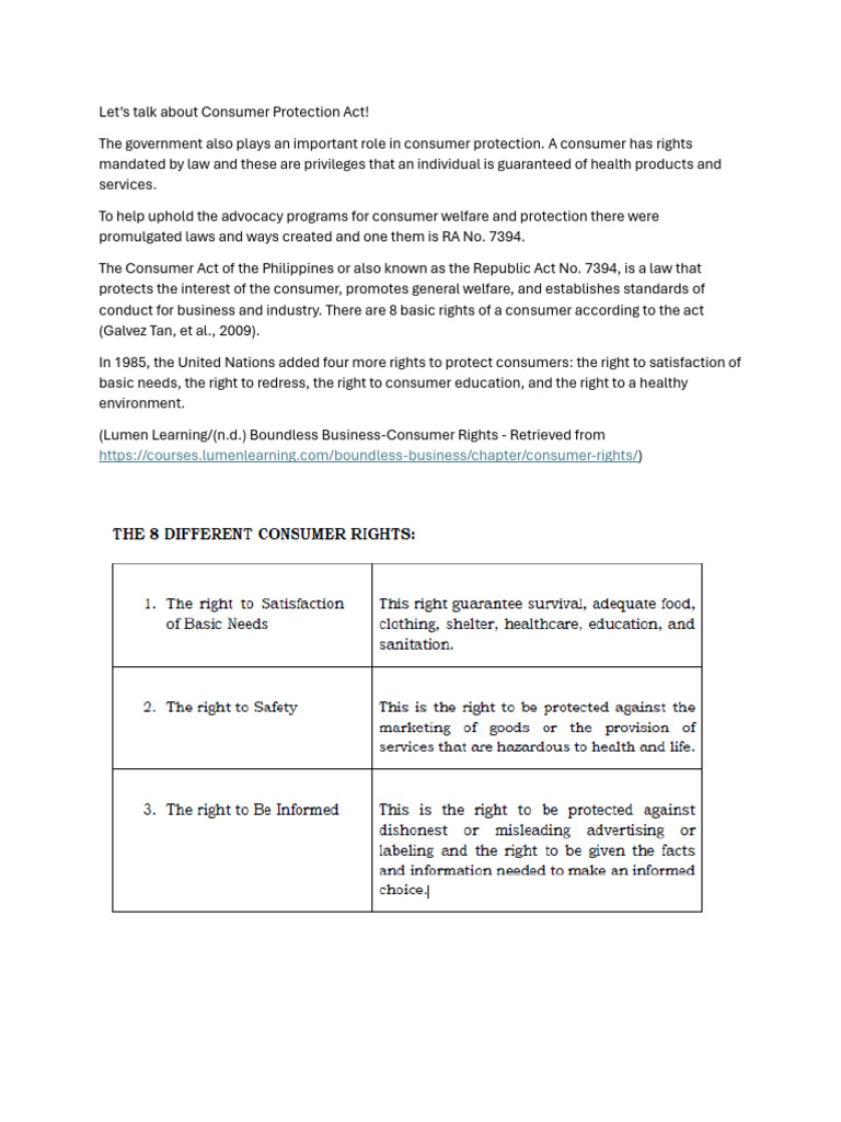 CONSUMER-RIGHTS-ACTIVITY | PDF