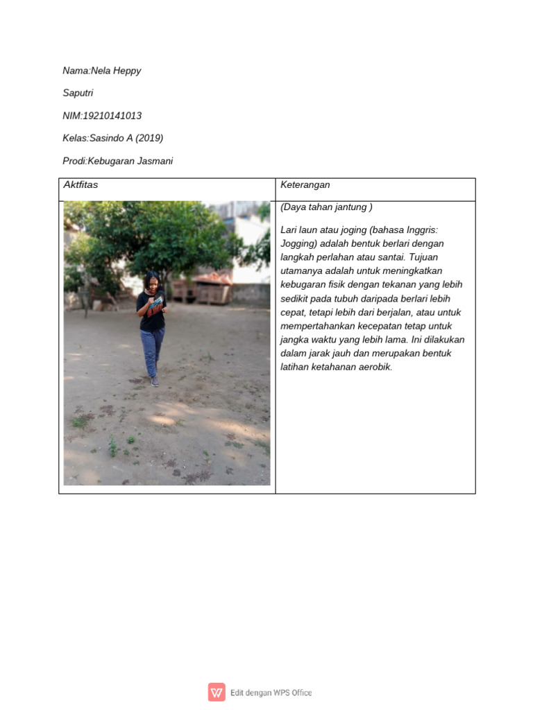 Nela Heppy S - 19210141013 - Kebugaran Jasmani | PDF