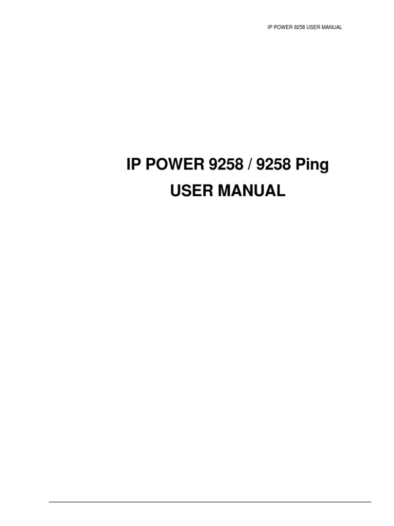 9258 Manual | PDF | Gateway (Telecommunications) | Ip Address