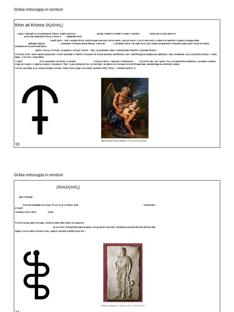 Opis - Grški Mitološki Simboli | PDF