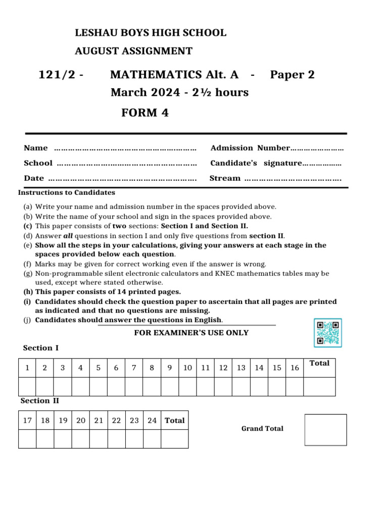 MATHS PP2 | PDF