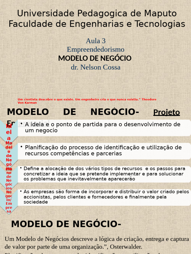 Aula 3 Modelo de Negocio | PDF