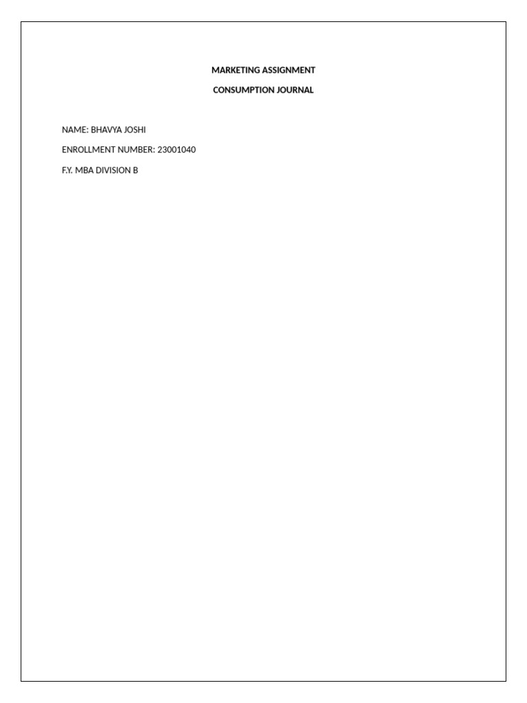 Marketing Assignment | PDF
