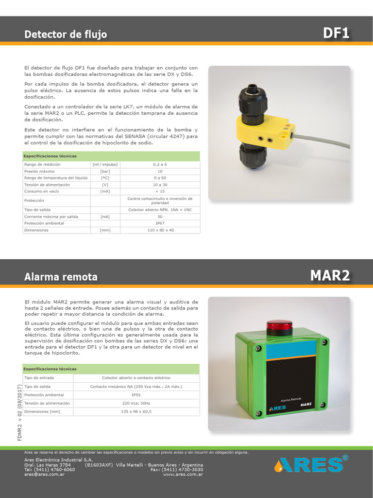 Detector de Flujo Ares FDMR2 - 02 | PDF | Ingenieria Eléctrica