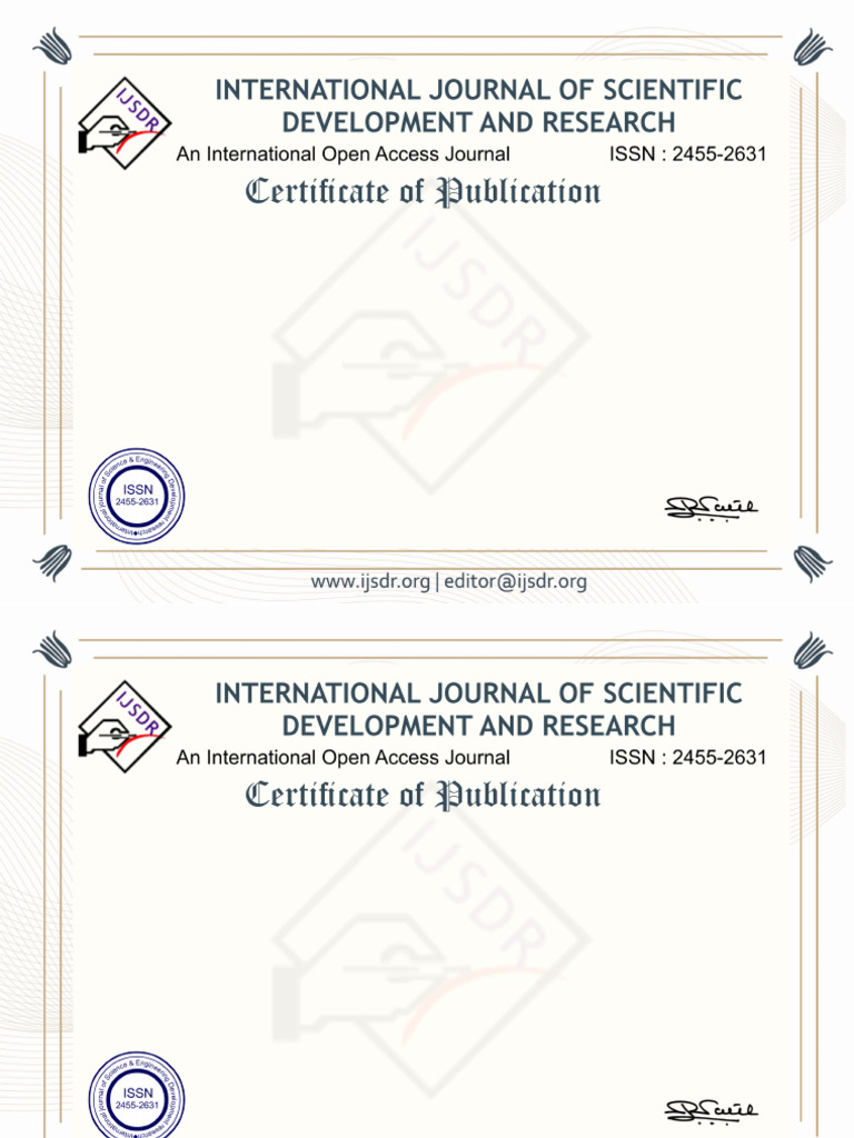 IJSDR2407006 Certificate | PDF