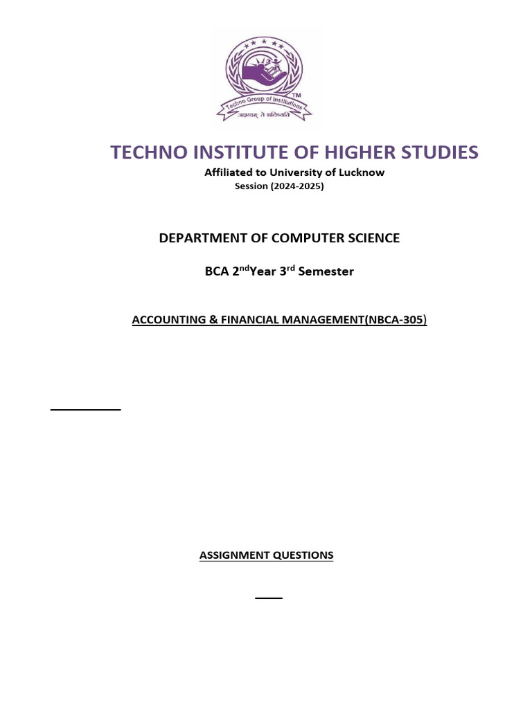 Assignment Bca Fin Acc | PDF